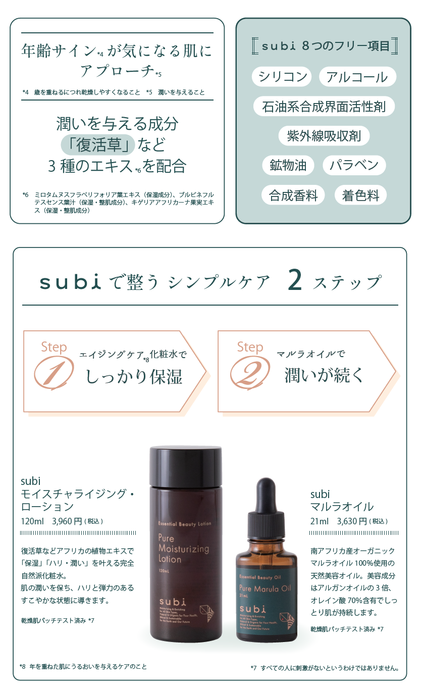 subi モイスチャライジング・ローション (120ml)＜定期便の場合 初回30％OFF＞ – subi 公式オンラインショップ